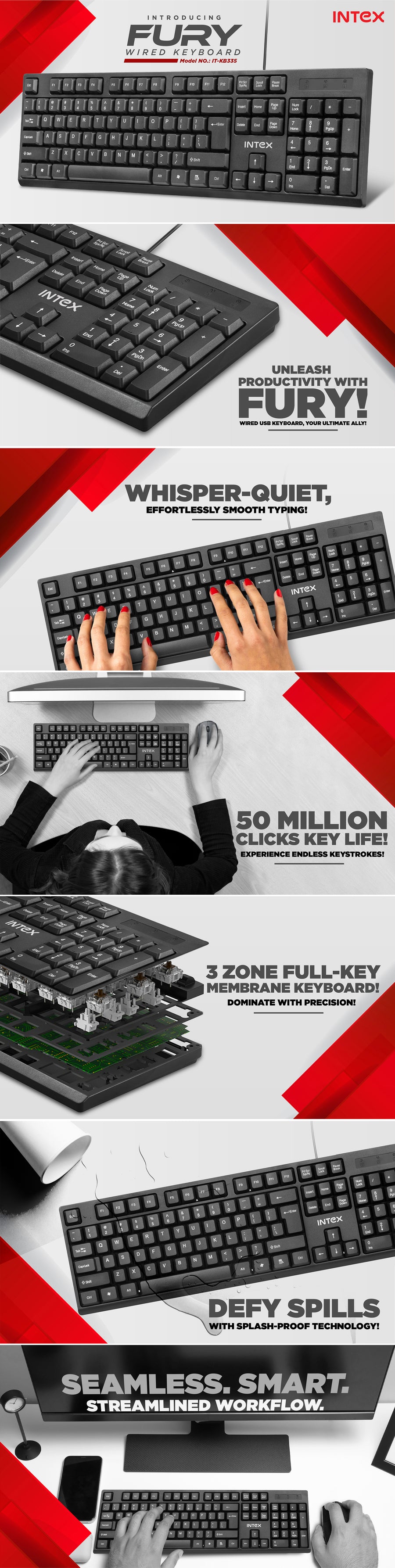 Fury (IT-KB335) Wired USB Keyboard – Intex Technologies