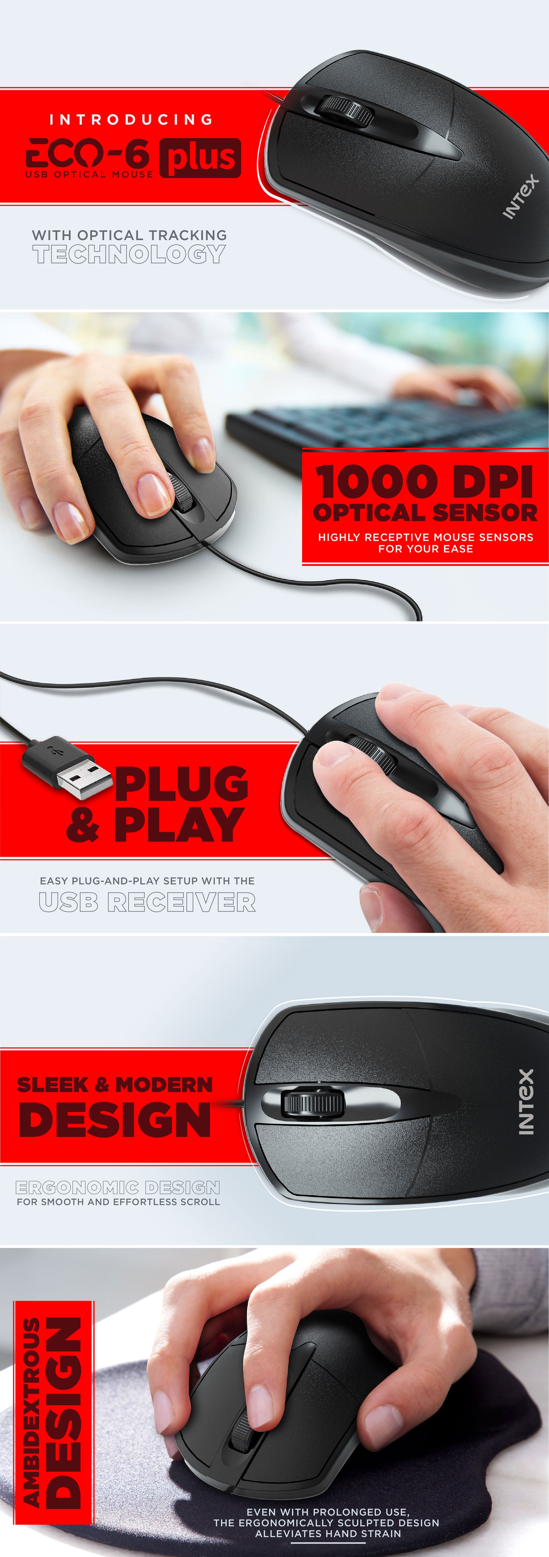 Buy Intex ECO - 6 Plus USB Wired Mouse Online at Best Price in India ...