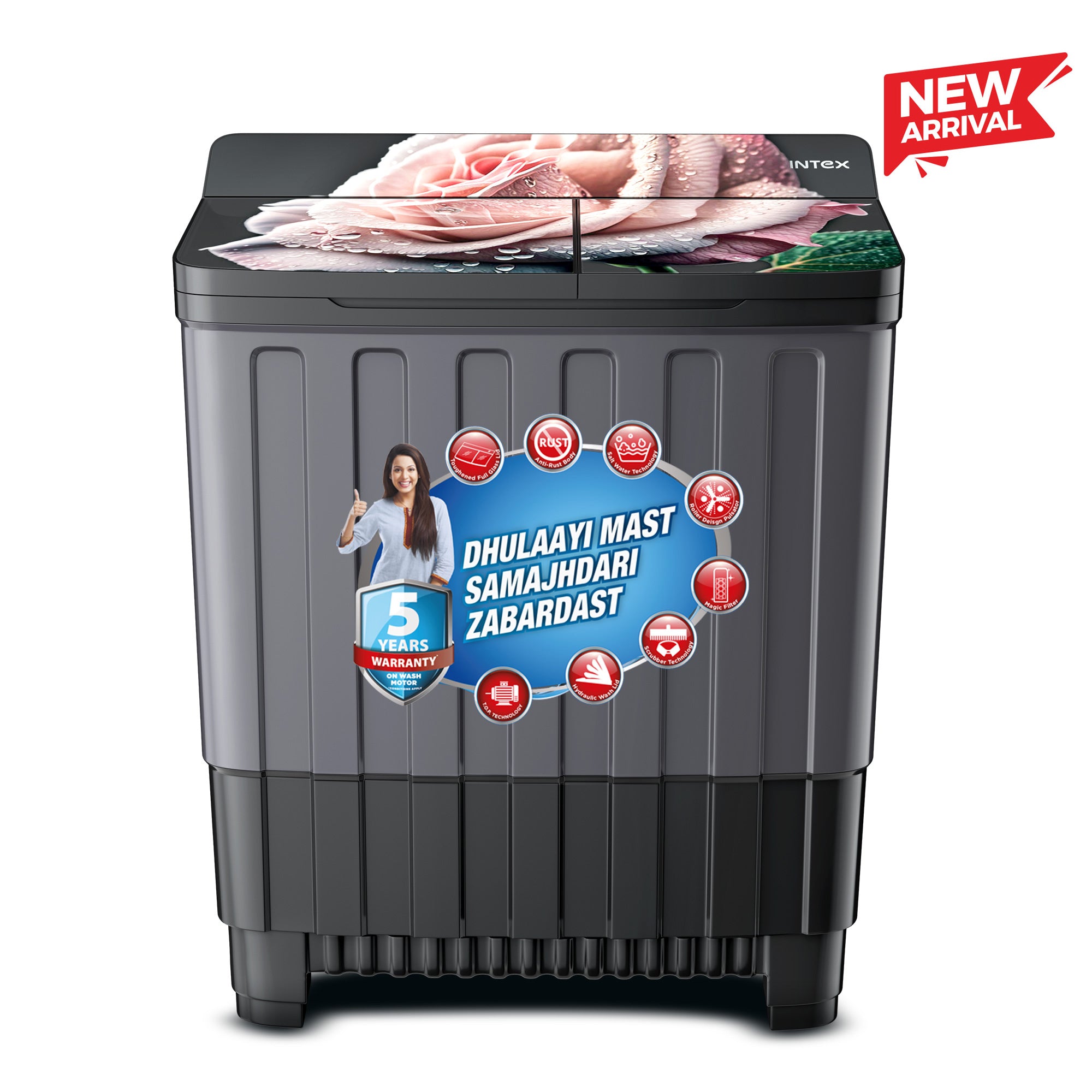 Intex 8.5 KG Semi-Automatic Washing Machine - SA85BGFG – Intex Technologies