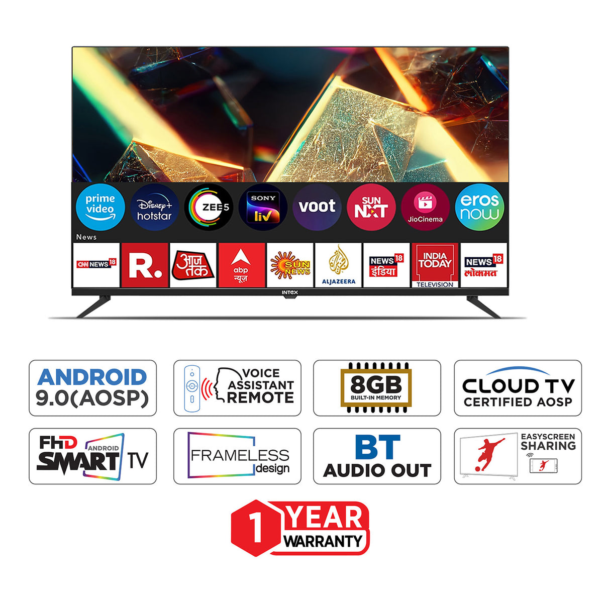 Intex 43" inch Full HD Smart Android 9.0 LED TV | LED-SFF4322 – Intex ...