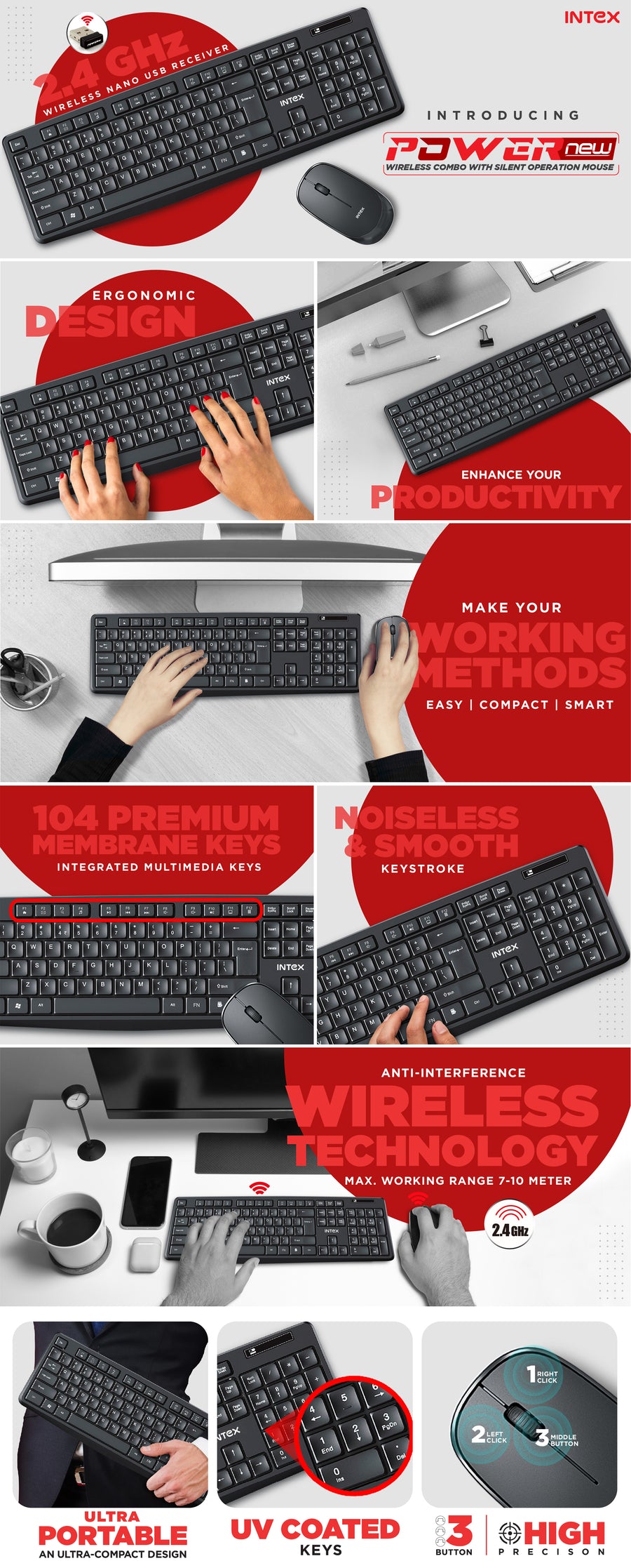 Power New Wireless Mouse And Keyboard Combo – Intex Technologies