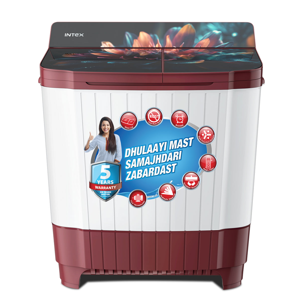 Intex 9 Kg Semi-Automatic Washing Machine SA90RDFG1 – Intex Technologies