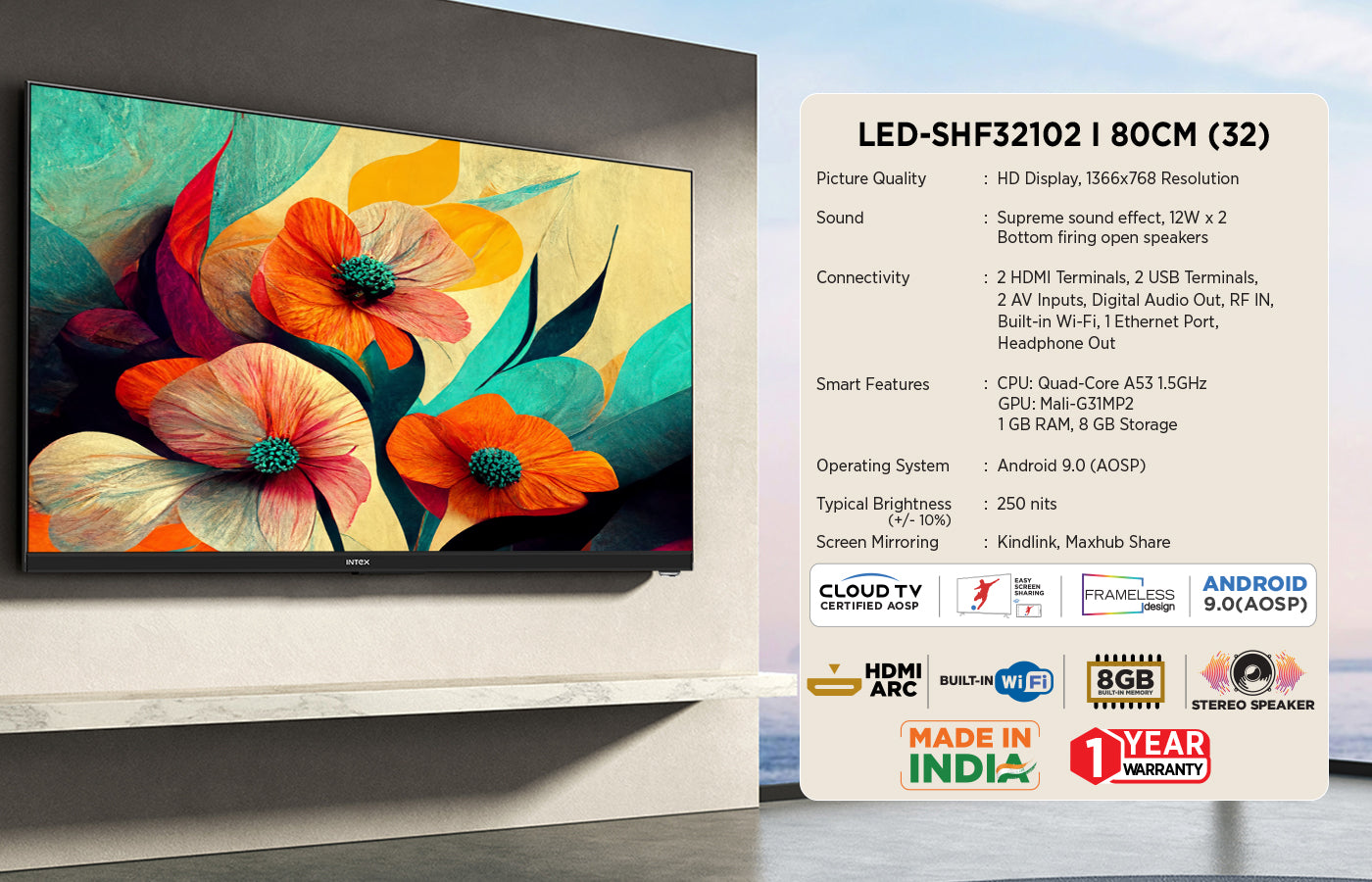 Buy Intex 32 Inch HD Smart LED TV Online - LED-SHF32102, – Intex ...