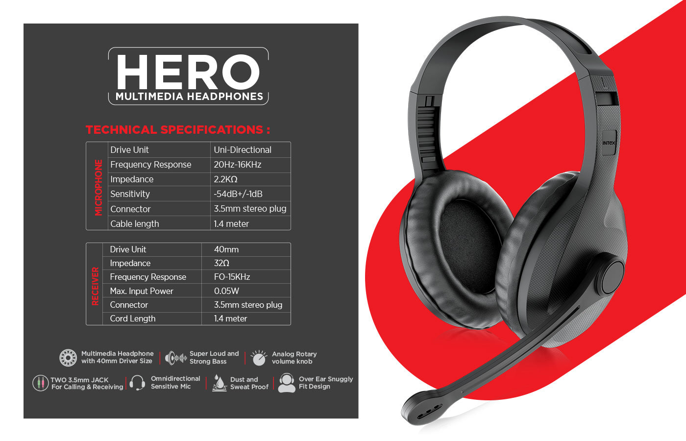 Buy Intex Hero Multimedia Headphones Online at Best Price in India – Intex Technologies